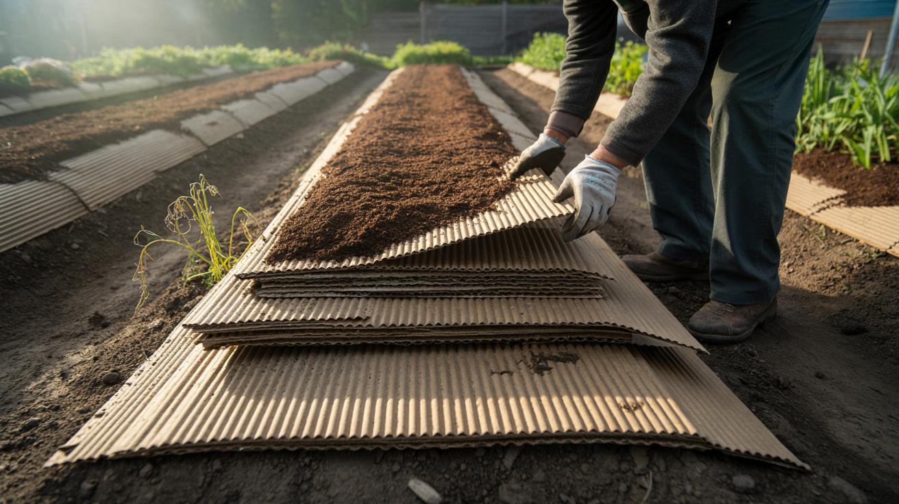 Cardboard suppresses weeds for months: why layered sheets block light ...