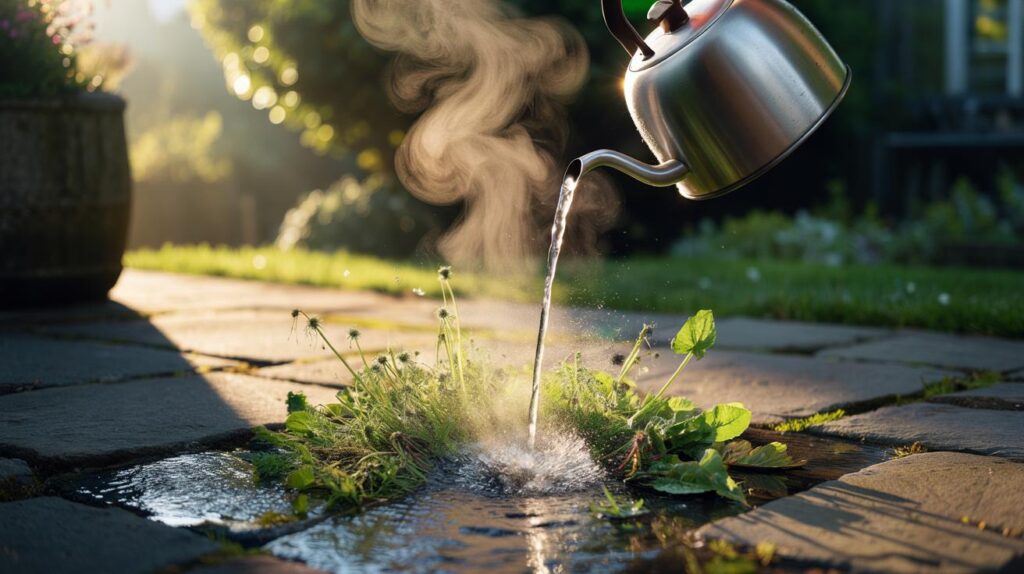 The boiling water pour that kills patio weeds instantly : how heat ...