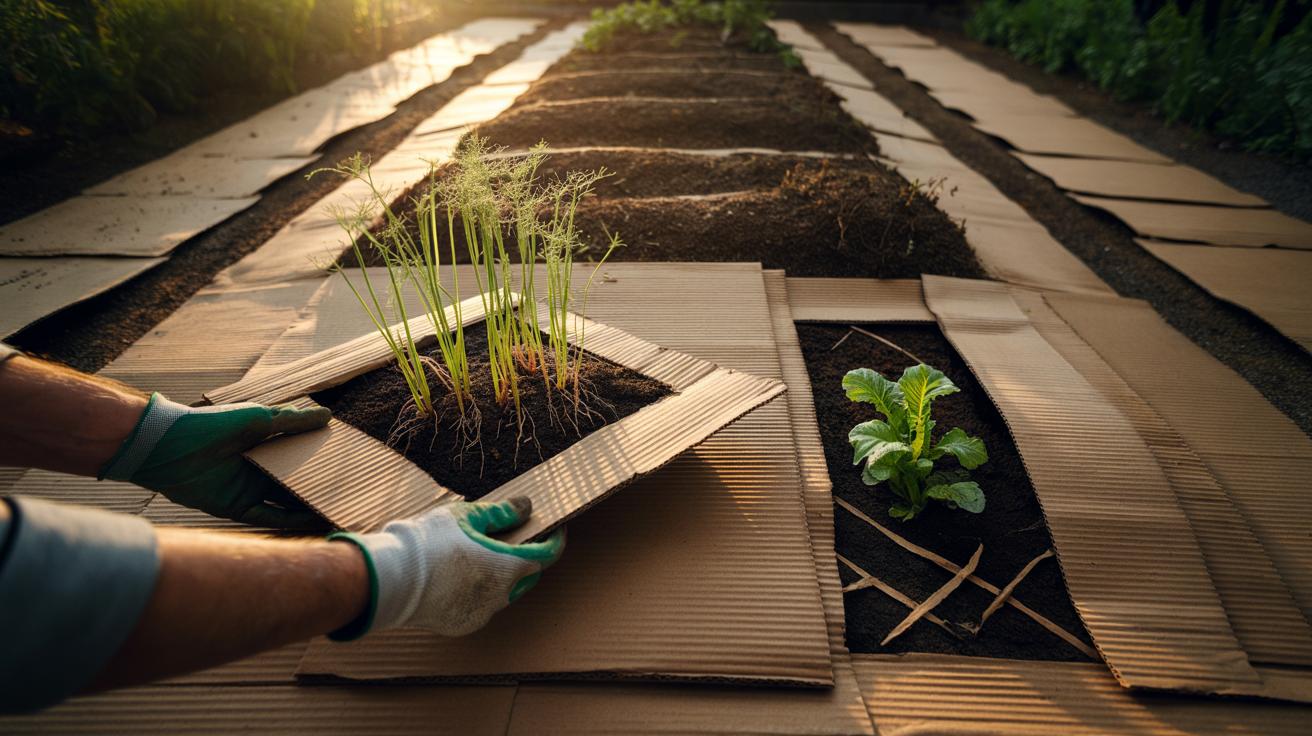 The cardboard-layer method that blocks weeds: how light deprivation ...