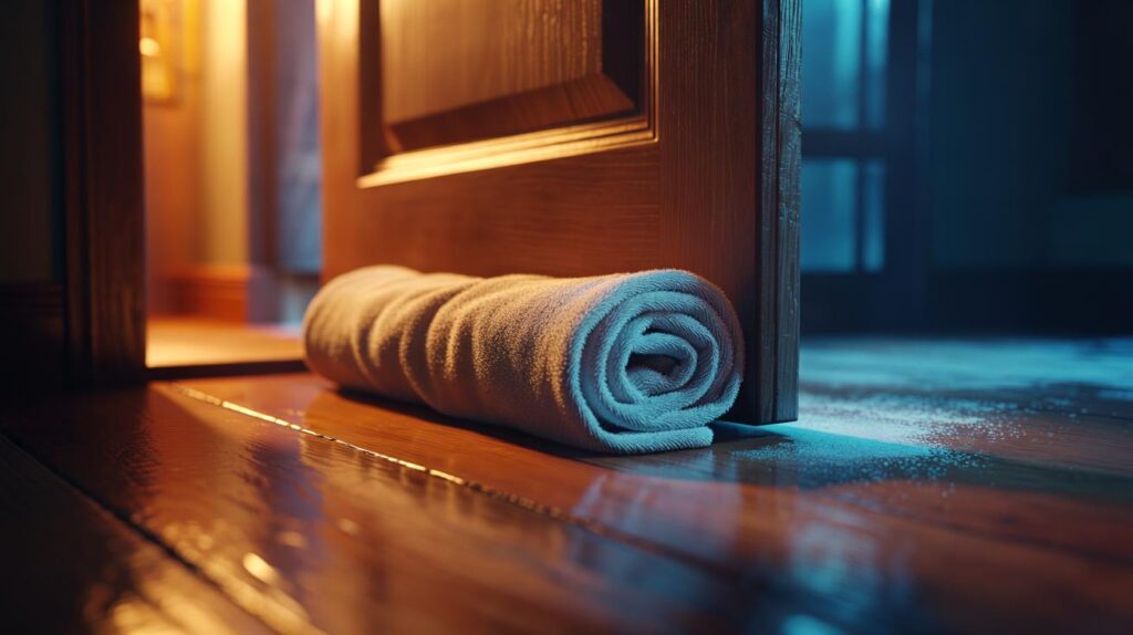 The folded towel under doors that blocks draughts : how fabric traps ...
