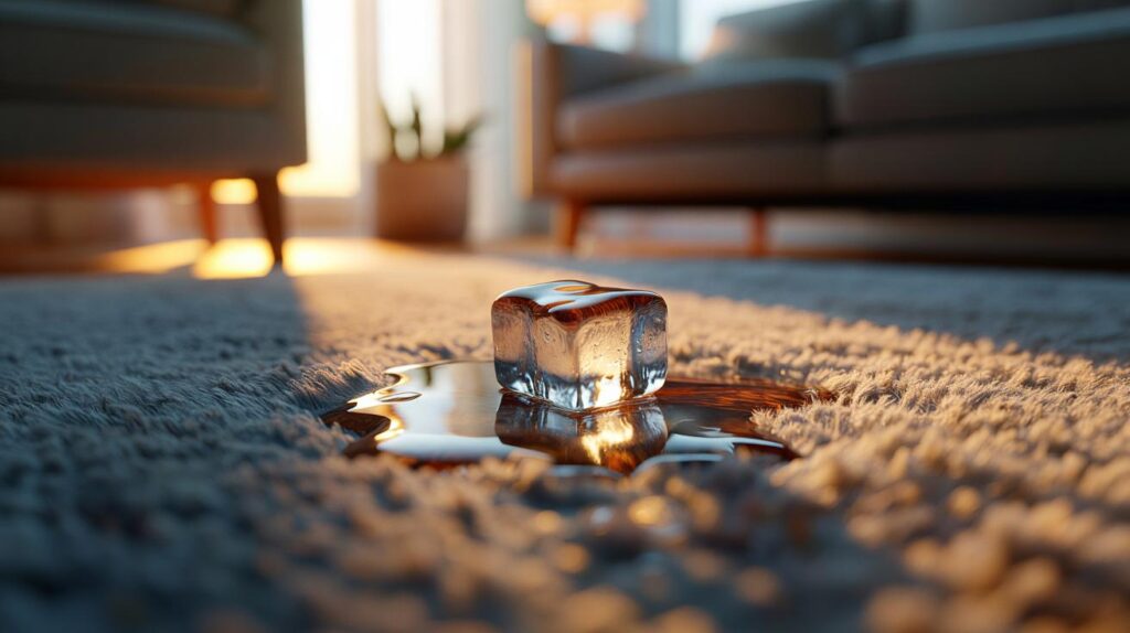 Ice cube that lifts carpet dents instantly : how cold revives fibres ...